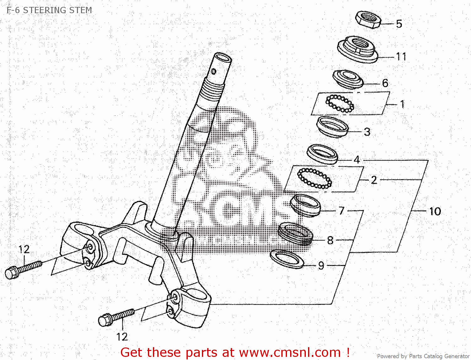 53219KRST00: Stem Sub Assy., Steering Honda - buy the 53219-KRS-T00 at ...