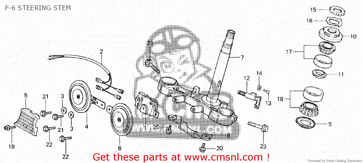 53200425830ZB: Stem Comp., Steering *nh-1* Honda - buy the 53200-425 ...