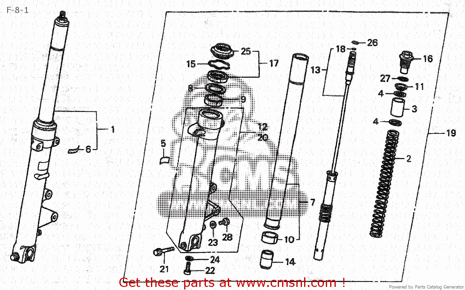 51400KV3981: Fork Assy,r Front (jdm) Honda - buy the 51400-KV3-981 at CMSNL