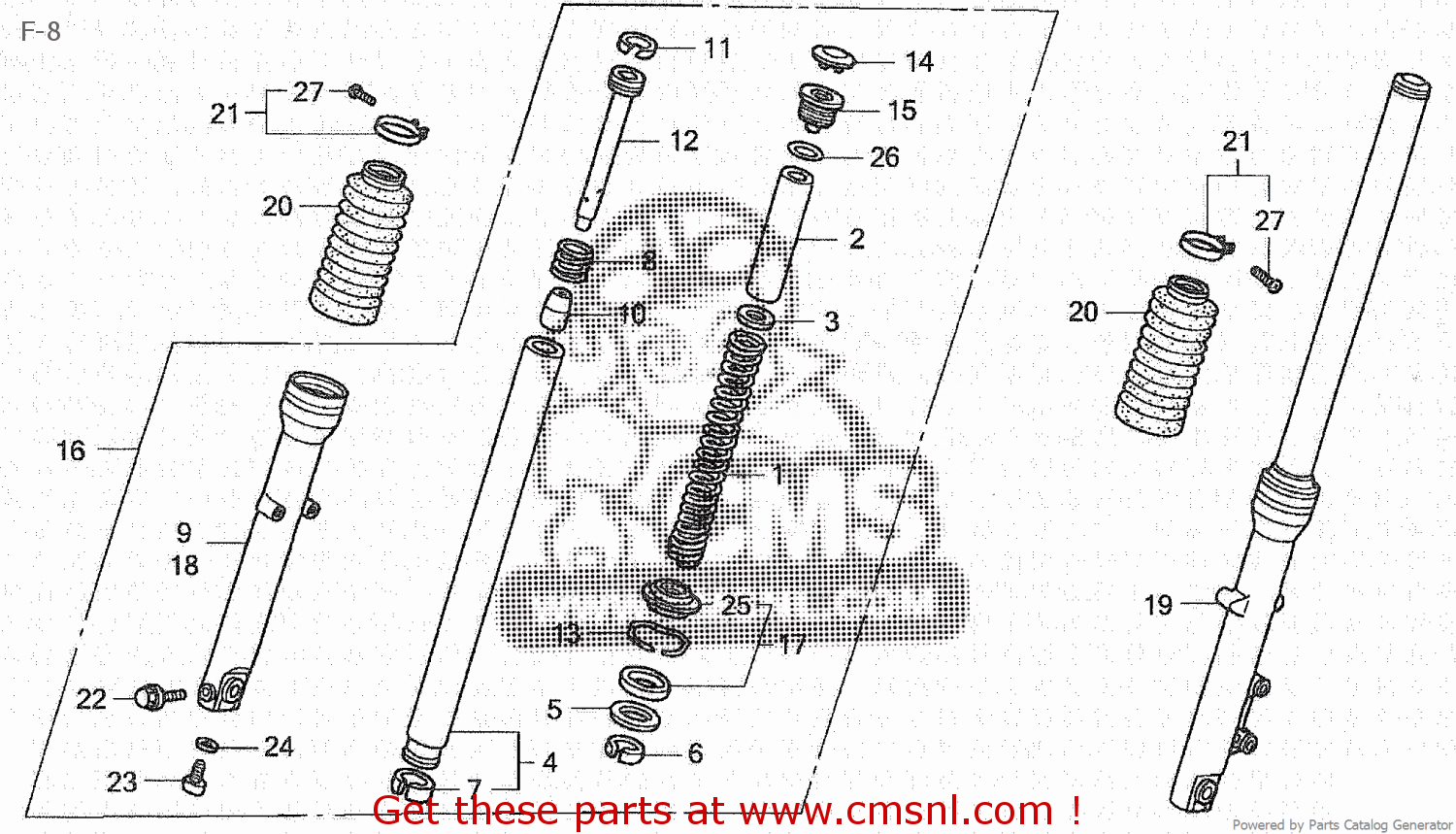 51580MBV731: Fork Sub Assy,l F Honda - buy the 51580-MBV-731 at CMSNL