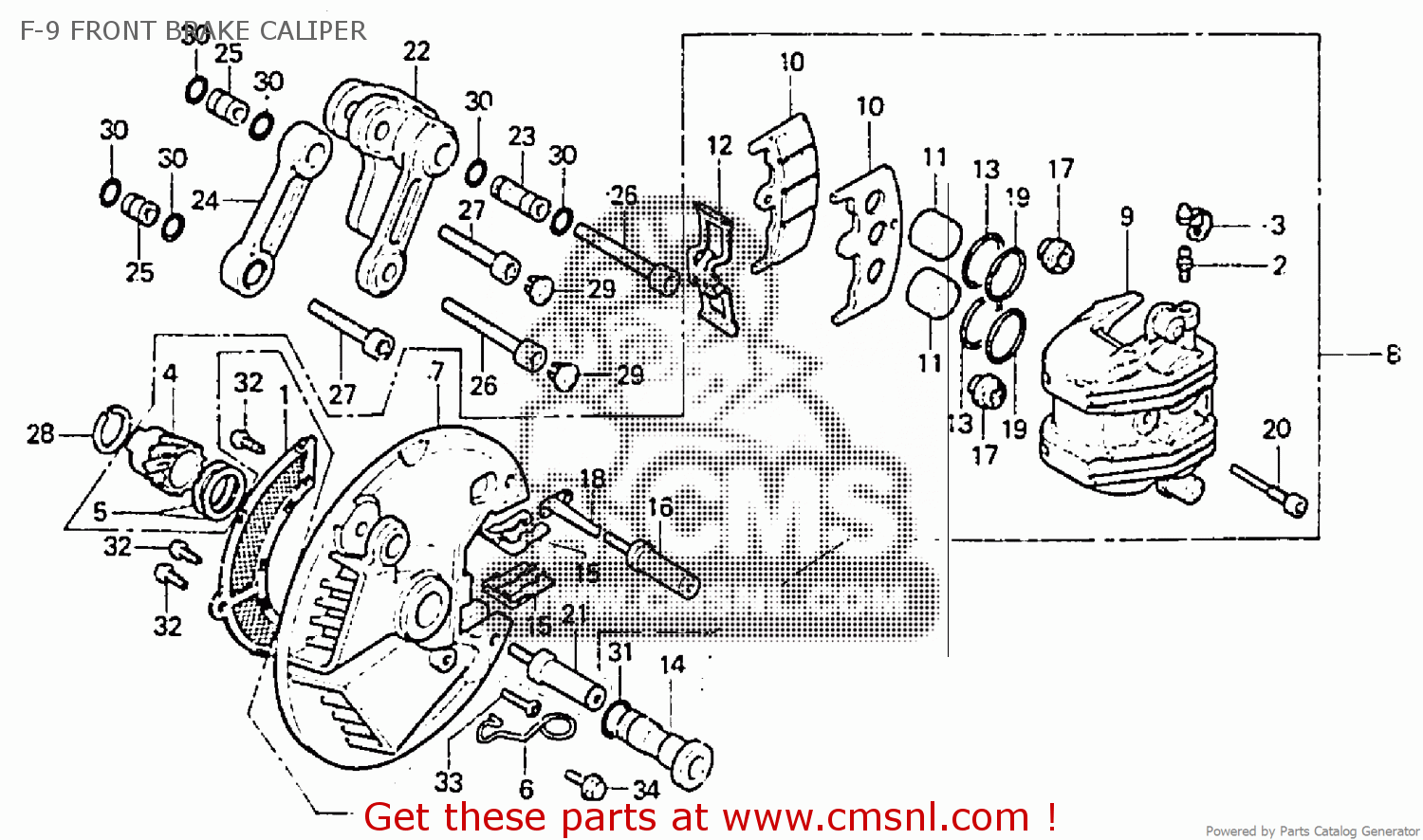 45100MA6027: Caliper,l.fr. Honda - buy the 45100-MA6-027 at CMSNL
