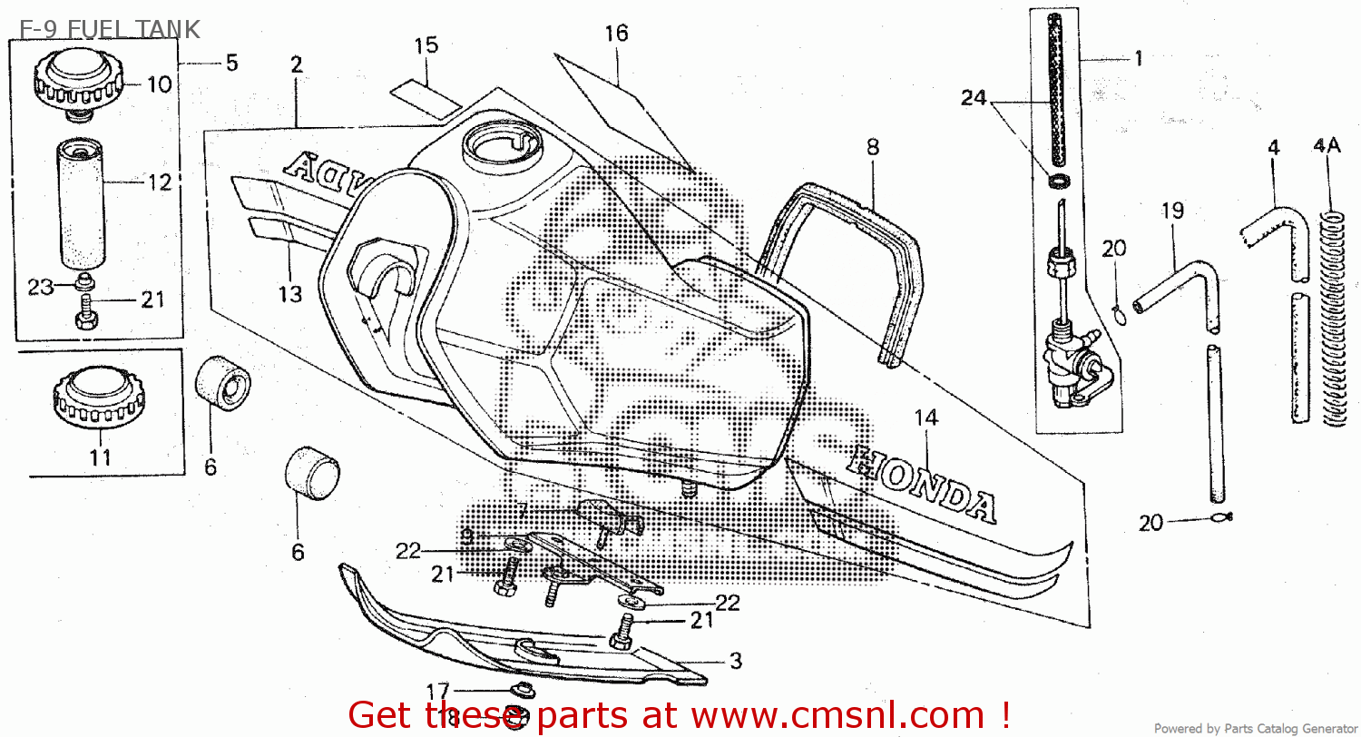 17520197000ZC: Tank Sub Assy F Honda - buy the 17520-197-000ZC at CMSNL