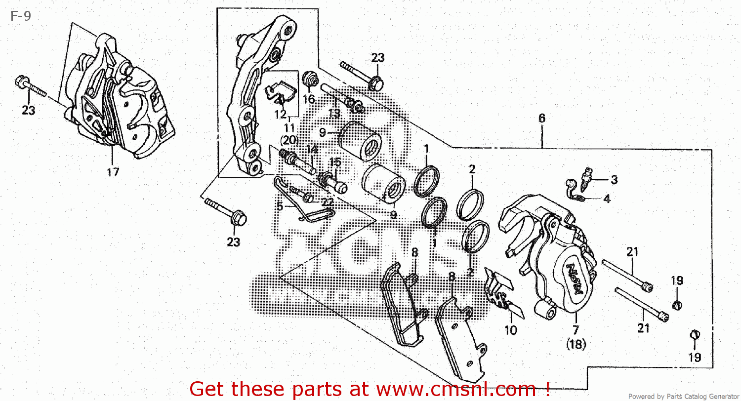 45100KV3007: Caliper Assy.,fr. Honda - buy the 45100-KV3-007 at CMSNL