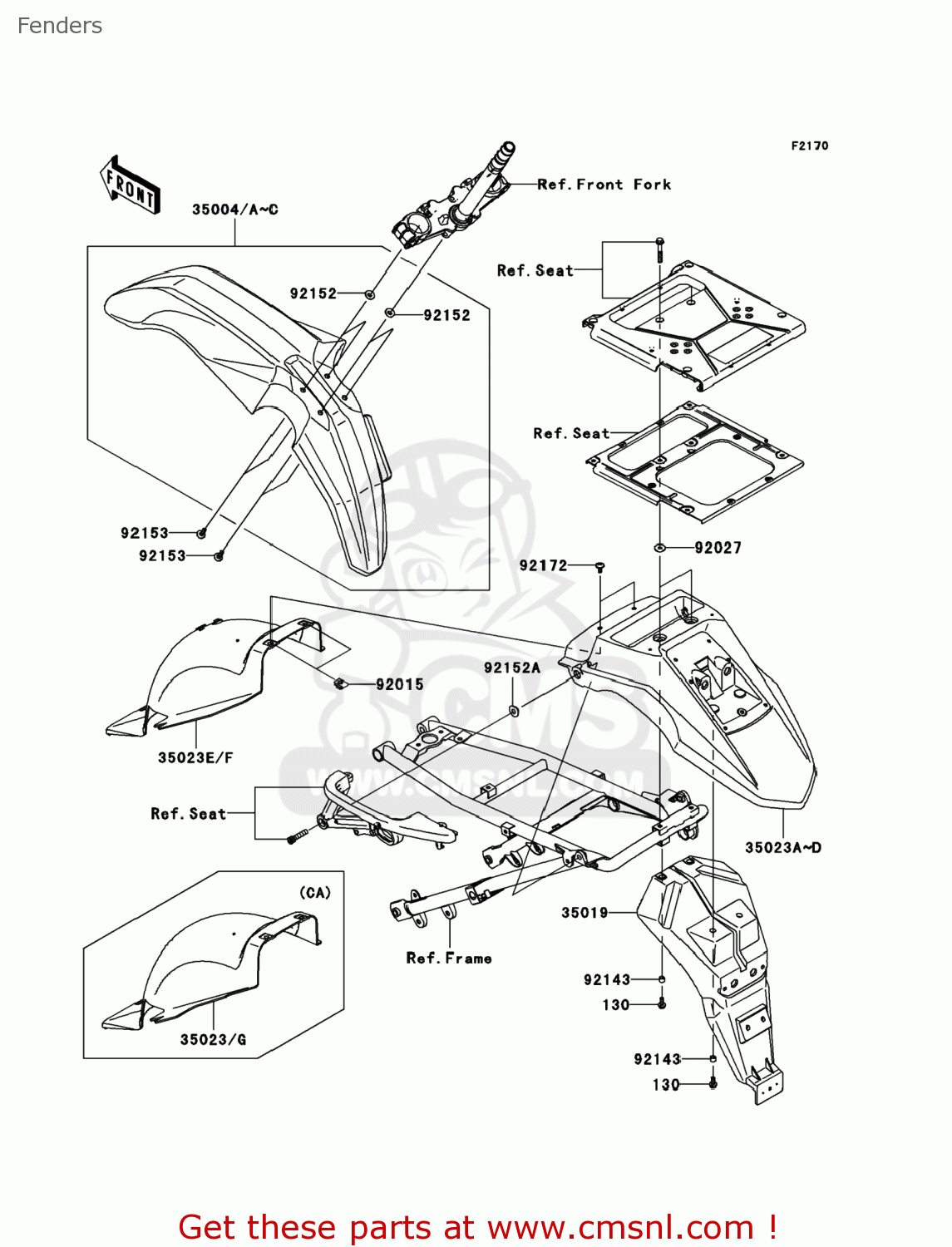 350230179: Fender-rear,fr Kawasaki - buy the 35023-0179 at CMSNL