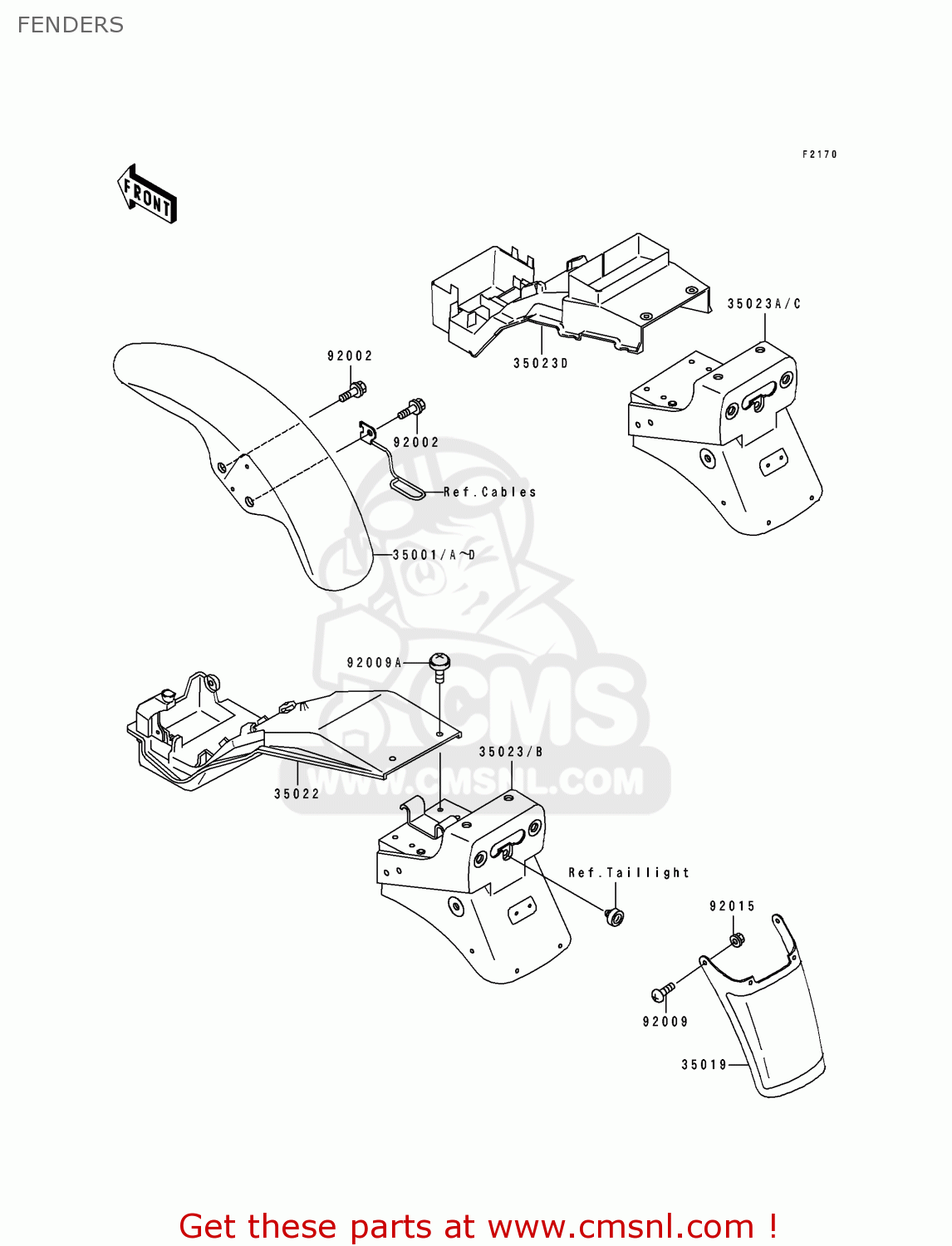 350011138FC: Fender-assy-front,c.a Kawasaki - buy the 35001-1138-FC at ...