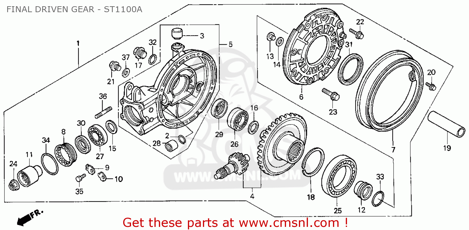 GEAR ASSY,FINAL for ST1100P PANEUROPEAN 1996 (T) ENGLAND / MKH - order ...