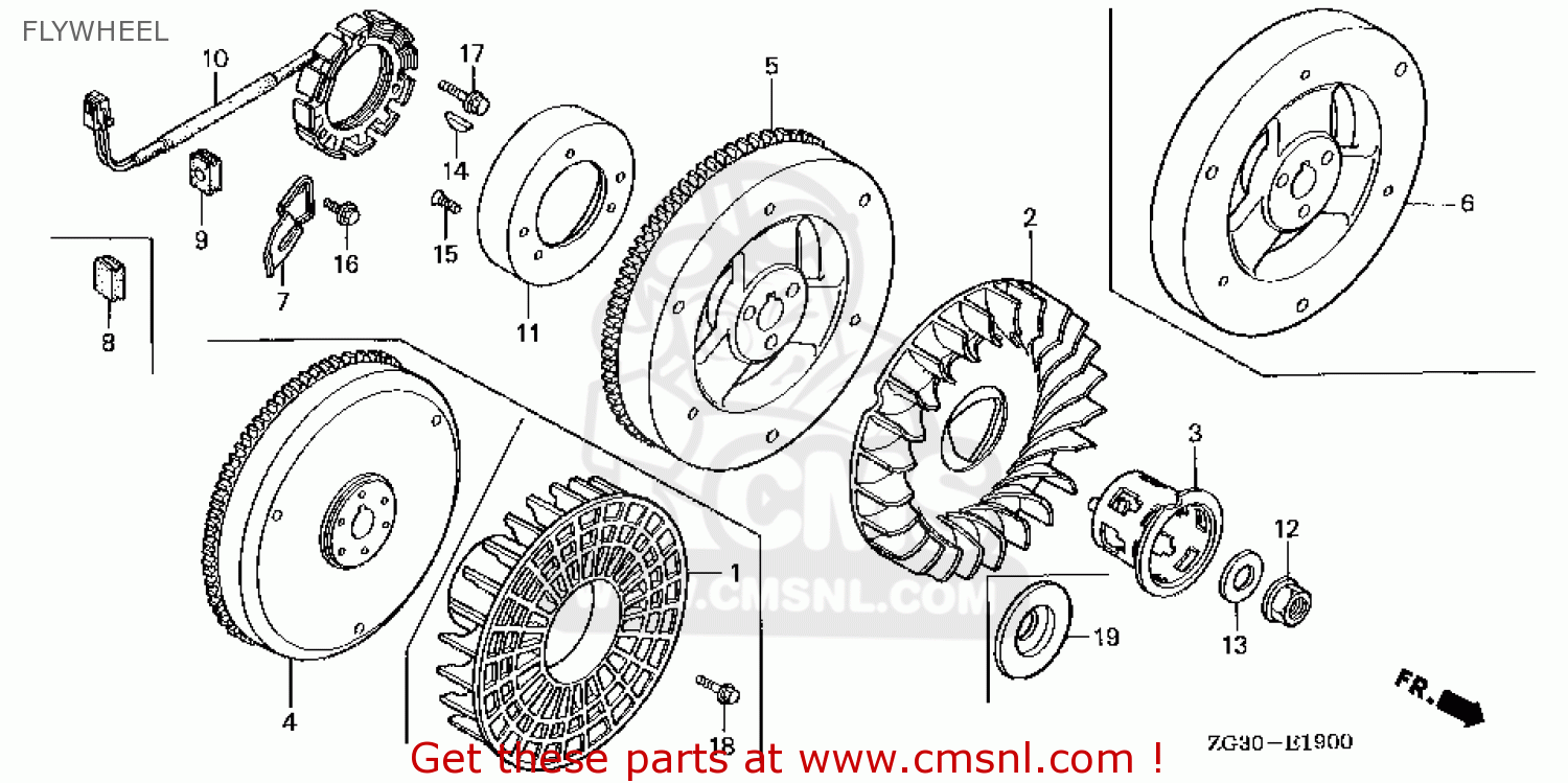 31100ZG3800: Flywheel Comp Honda - buy the 31100-ZG3-800 at CMSNL