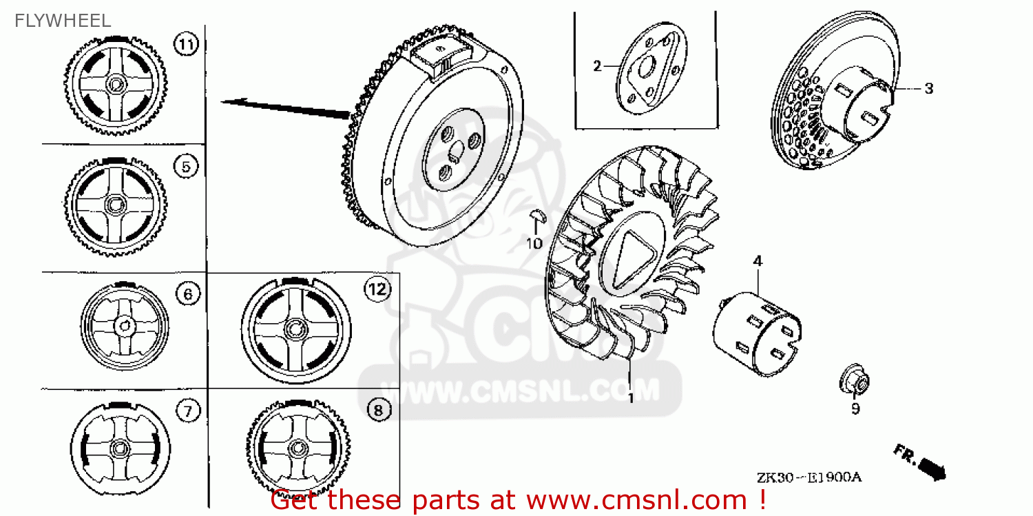 31100ZE3W01: Flywheel Comp (4p Honda - buy the 31100-ZE3-W01 at CMSNL