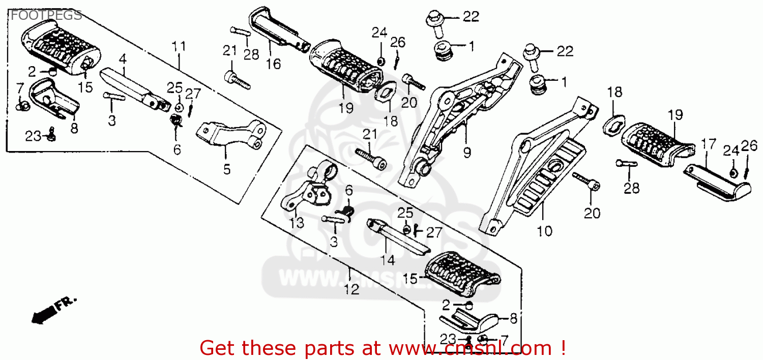 BRKT.COMP.,L.STEP for CB650SC NIGHTHAWK 1985 (F) USA - order at CMSNL