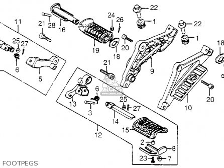 BRKT.COMP.,L.STEP for CB650SC NIGHTHAWK 1985 (F) USA - order at CMSNL