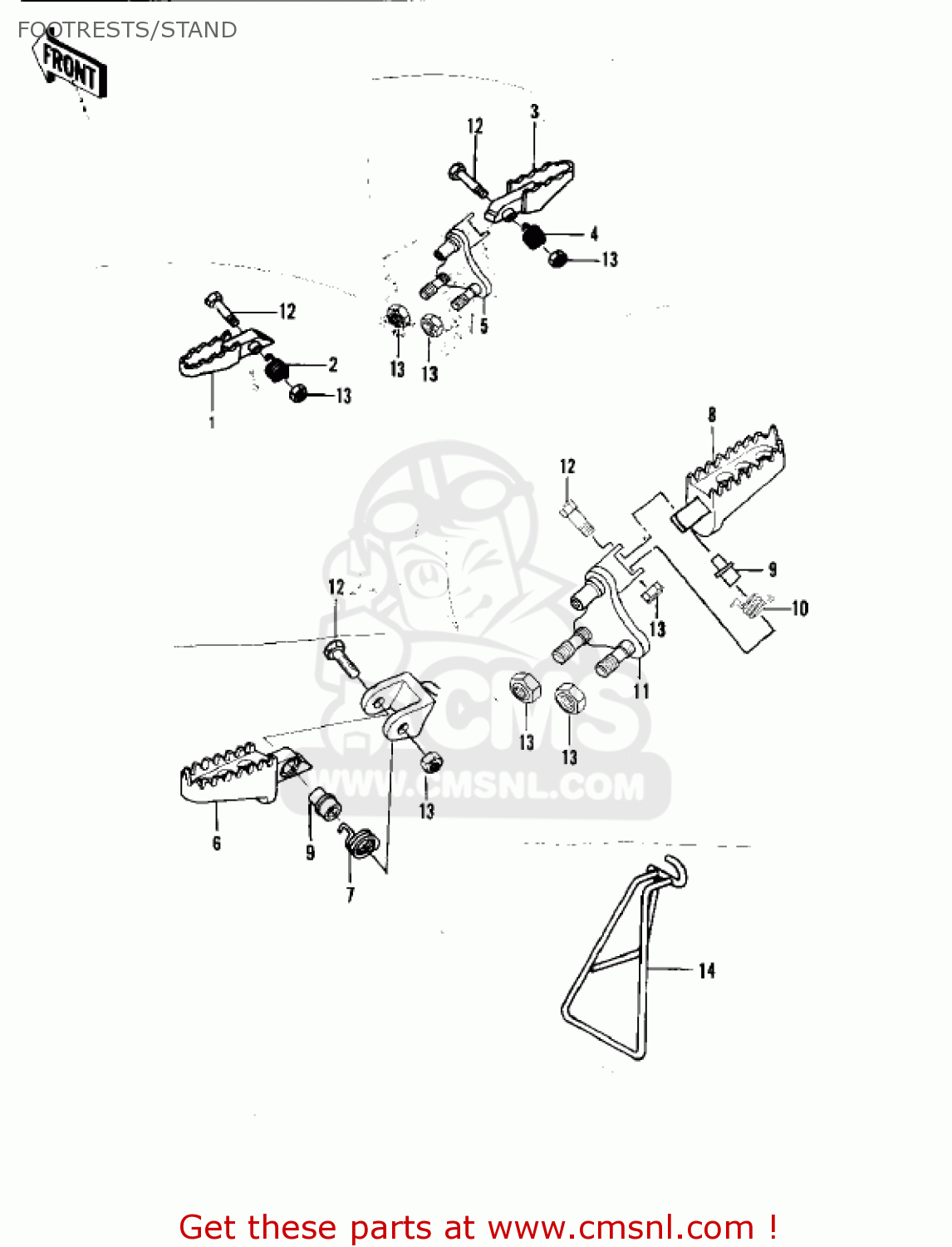 340031049: Holder,footrest Step Kawasaki - buy the 34003-1049 at CMSNL