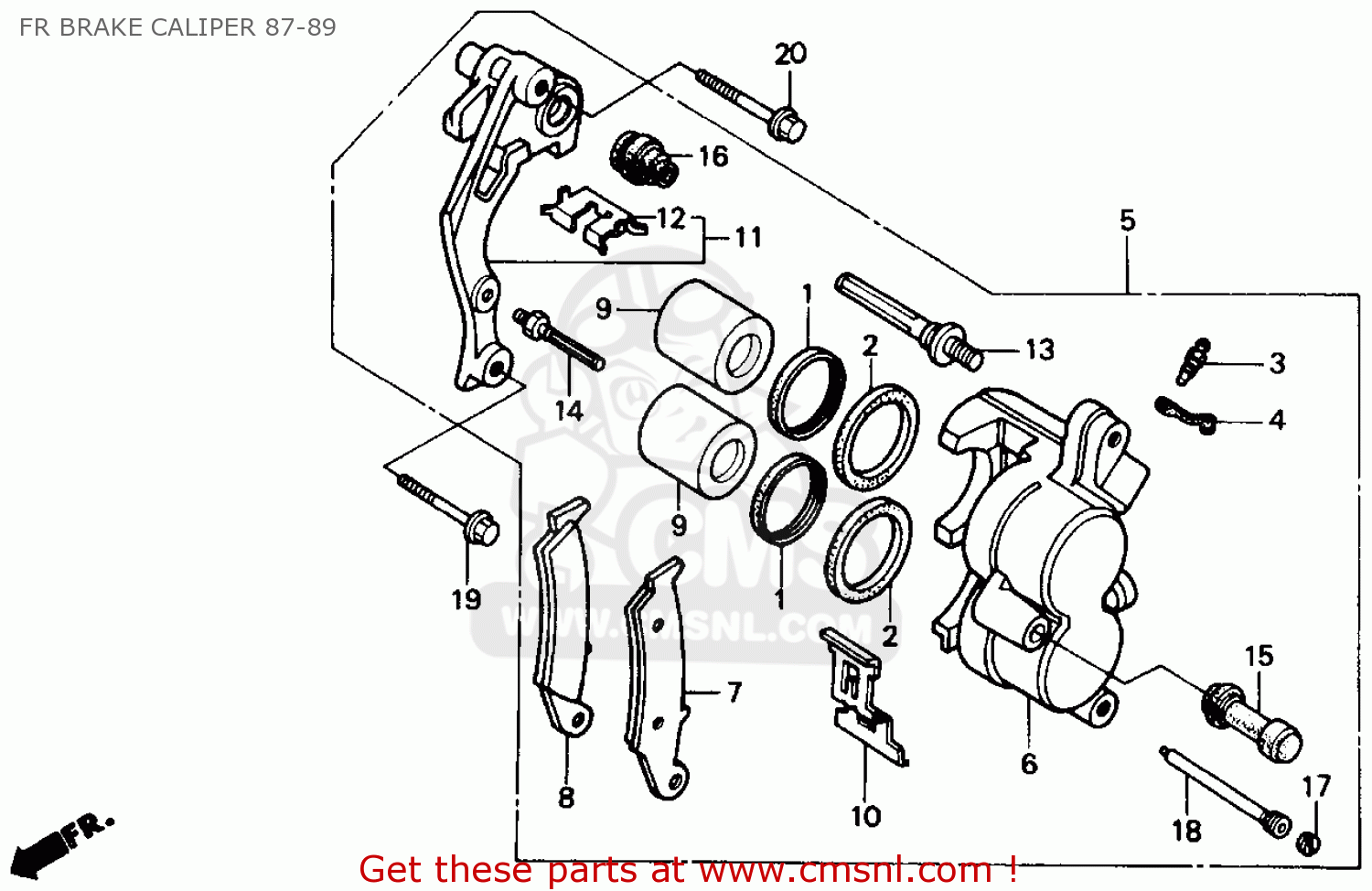 45100ML3681: Caliper Assy.,l.f Honda - buy the 45100-ML3-681 at CMSNL