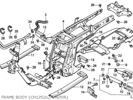 BODY COMP.,FRAME for CH125 SPACY 1994 (R) SWITZERLAND - order at CMSNL
