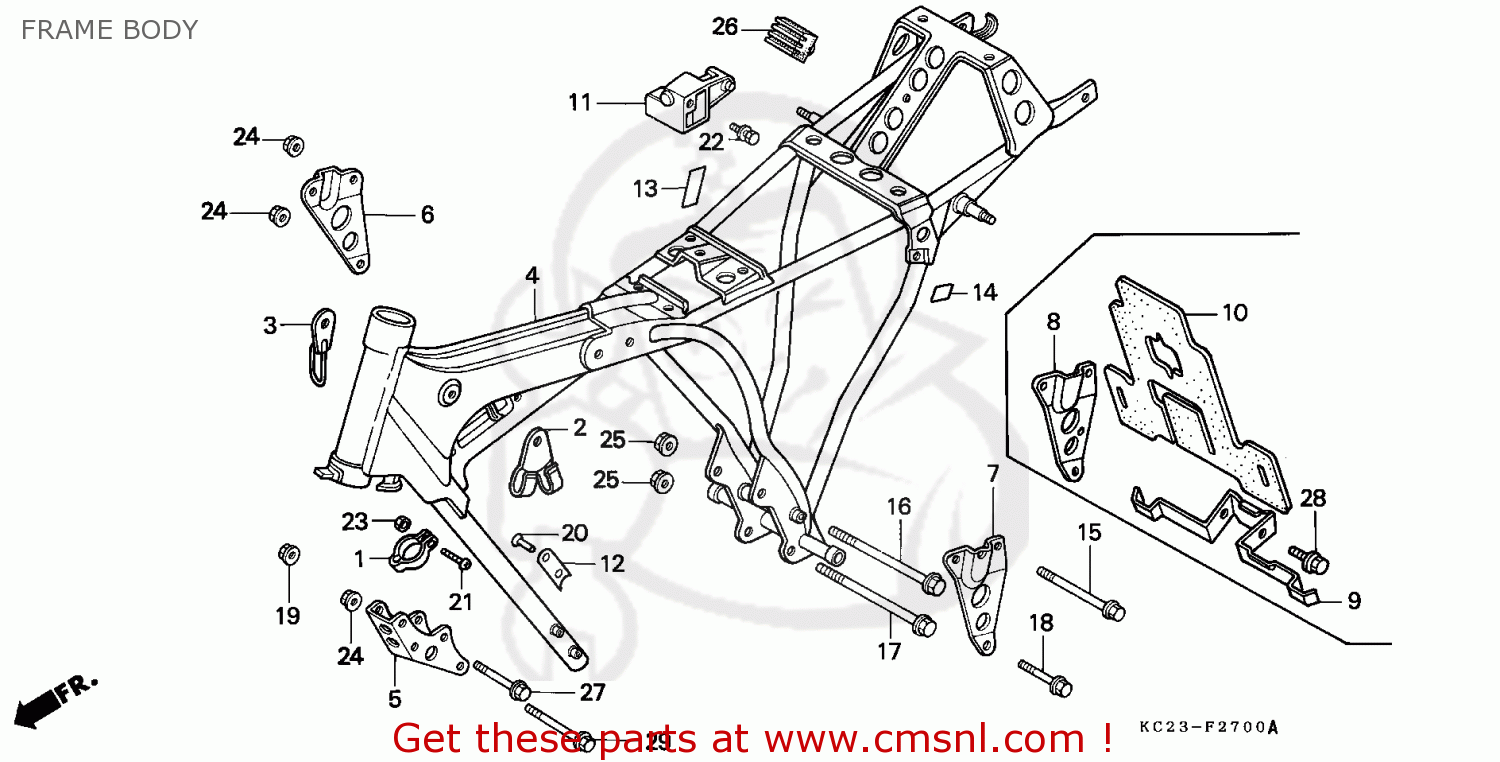 50100KB4610ZA: Body Comp., Frame *nh1* Honda - buy the 50100-KB4-610ZA ...