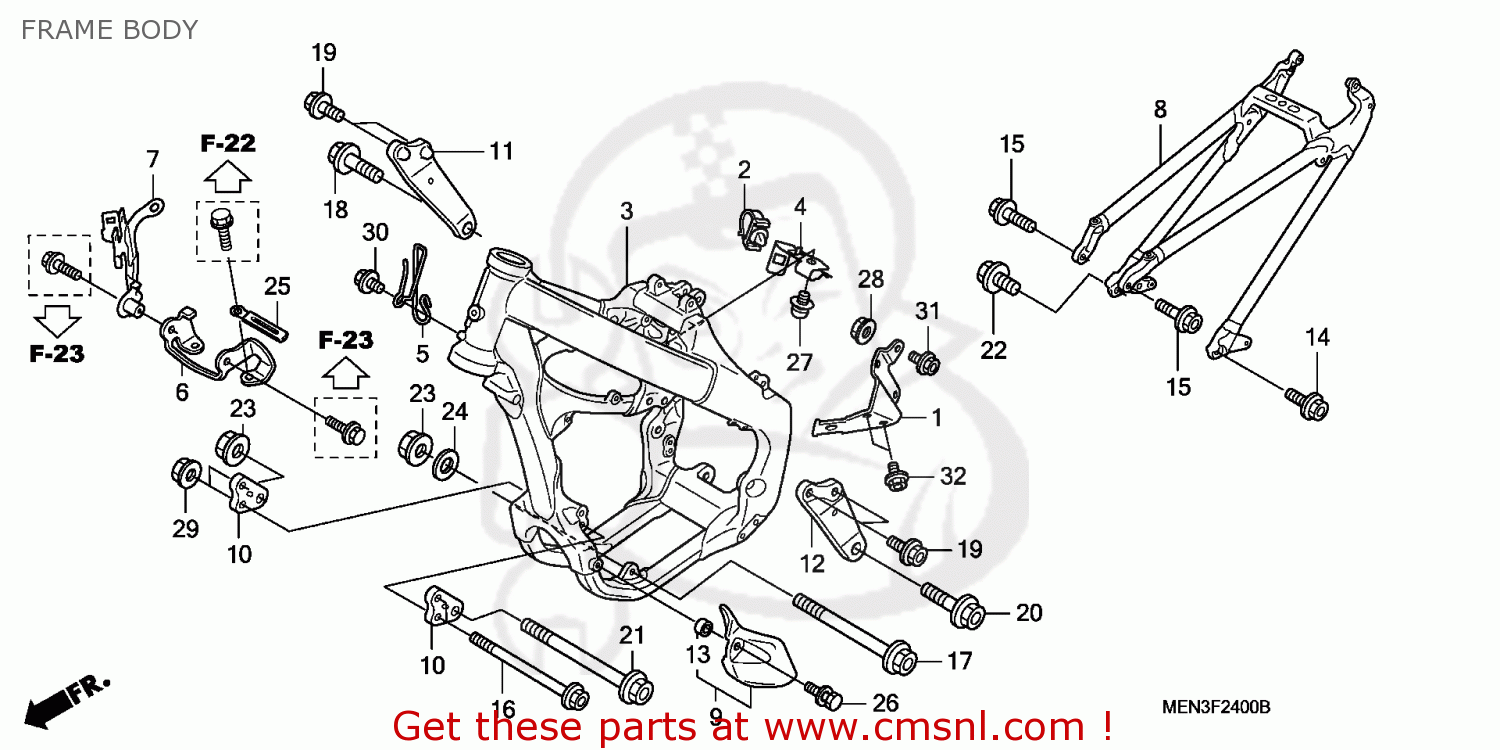 50100MENA30: Frame Body Comp Honda - buy the 50100-MEN-A30 at CMSNL