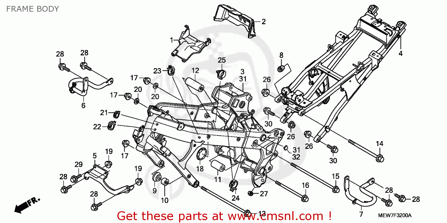 50100MEWU10: Body Comp,frame Honda - buy the 50100-MEW-U10 at CMSNL