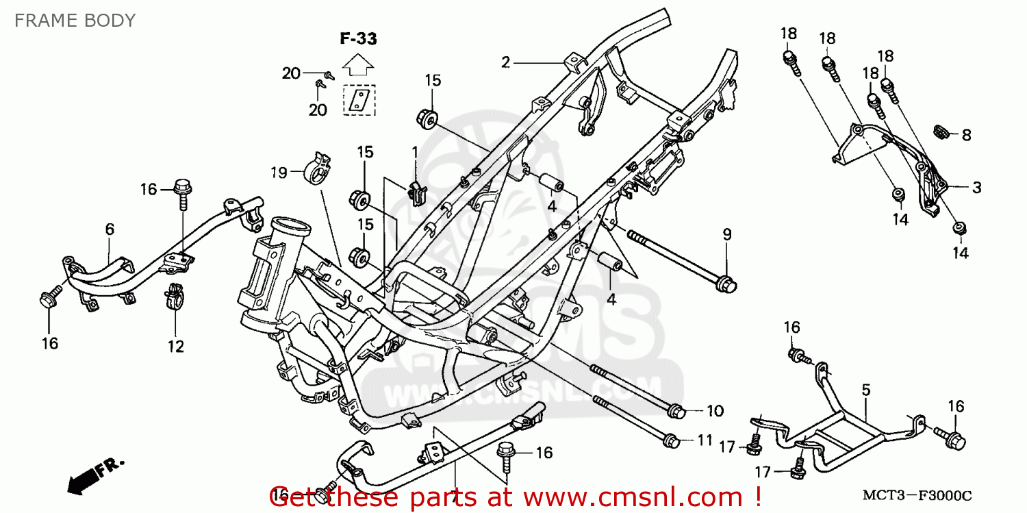 50100MCT020: Body Comp.frame Honda - buy the 50100-MCT-020 at CMSNL