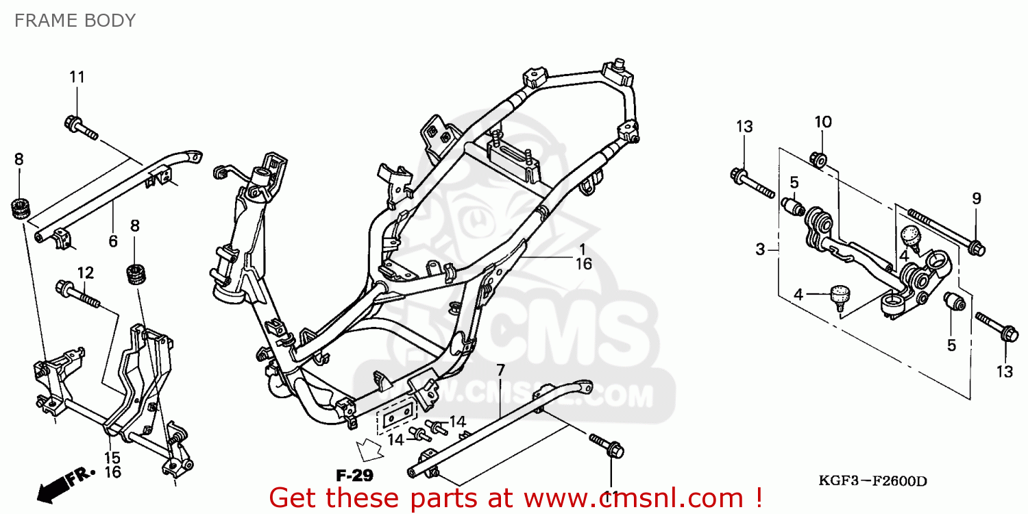 50100KGF901: Frame Body Comp Honda - buy the 50100-KGF-901 at CMSNL
