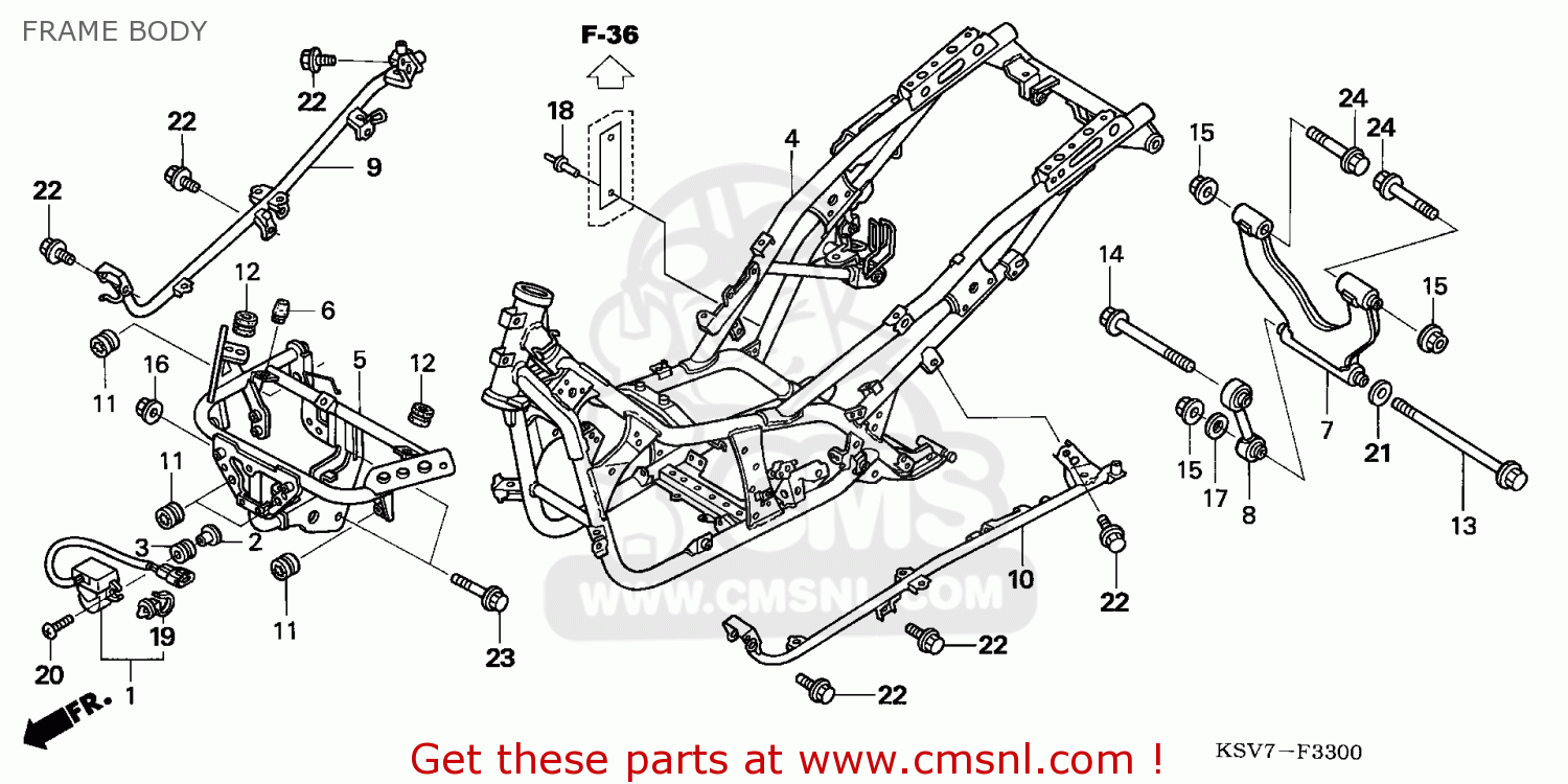 50100KSVD11: Body Comp,frame Honda - buy the 50100-KSV-D11 at CMSNL