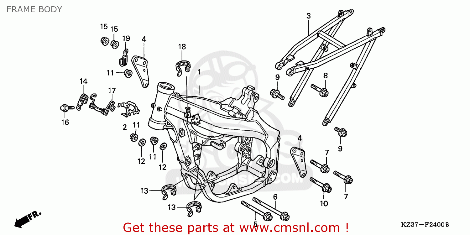 50100KZ3J40: Frame Body Comp Honda - buy the 50100-KZ3-J40 at CMSNL