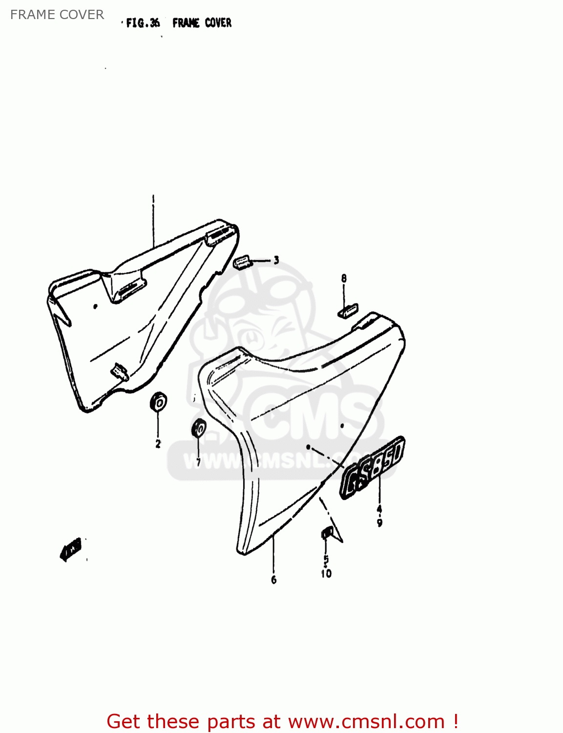 471114510005L: Cover,frame,right Suzuki - buy the 47111-45100-05L at CMSNL