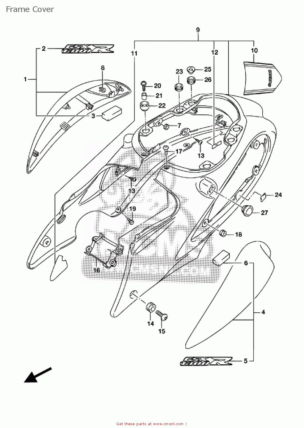 COVER COMP,FRAME CTR for GSX1300RA HAYABUSA 2017 - order at CMSNL