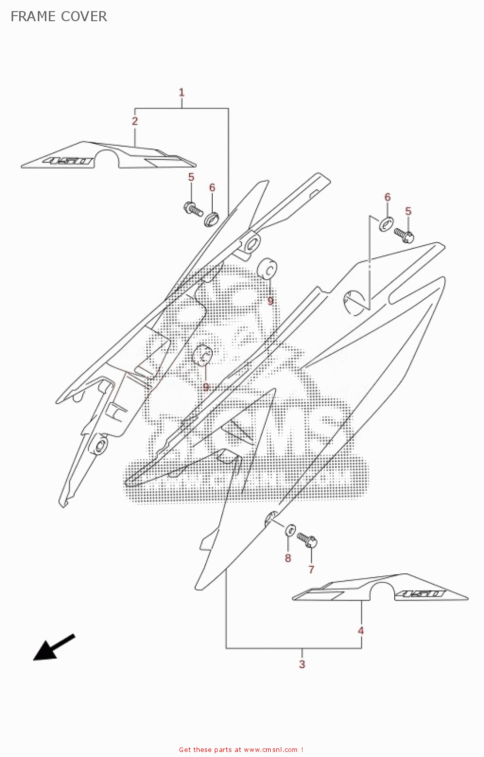 4721037K1030H: Cover Comp,frame,l Suzuki - buy the 47210-37K10-30H at CMSNL