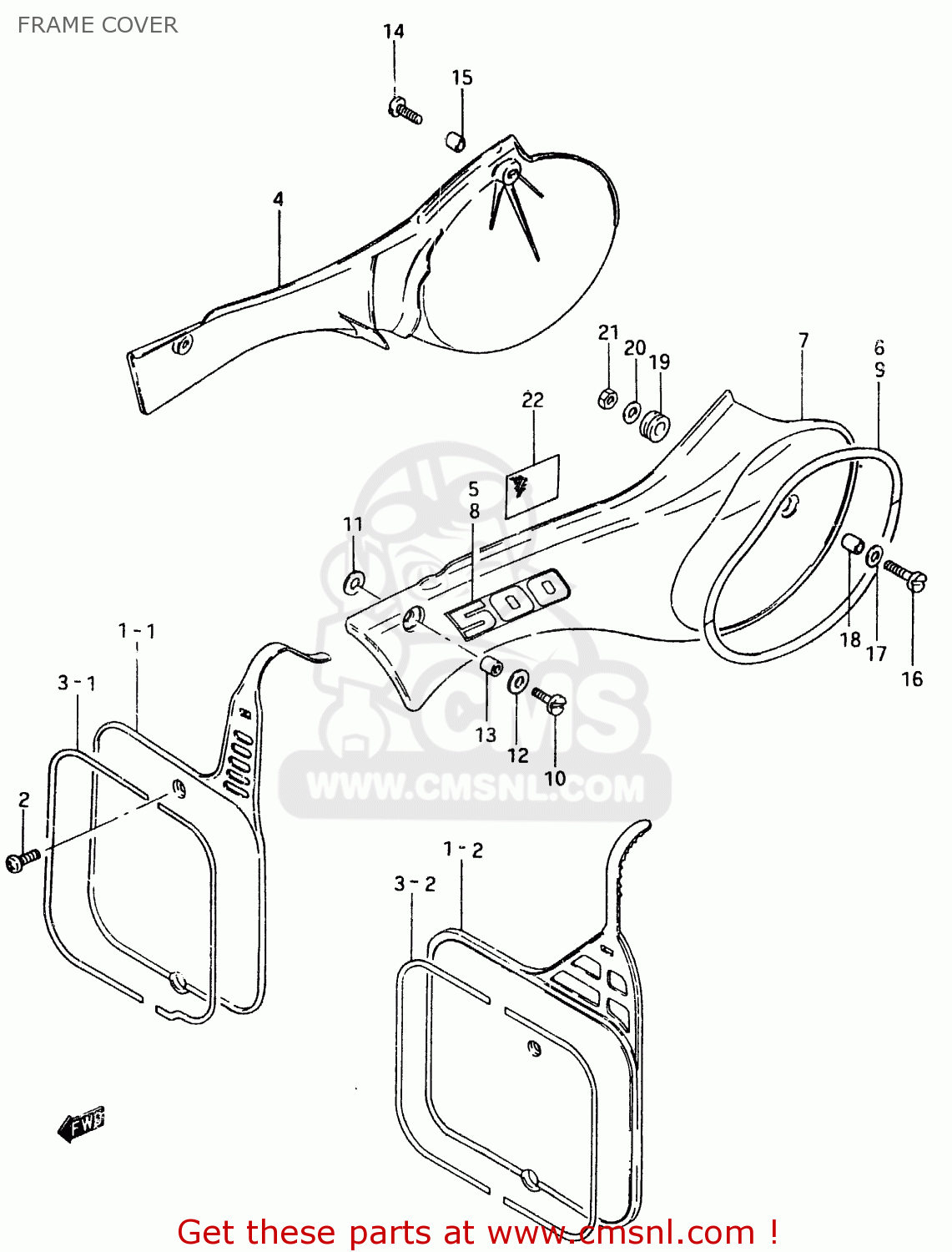 TAPE SET,FRAME COVER for RM500 1983 (D) USA (E03) - order at CMSNL