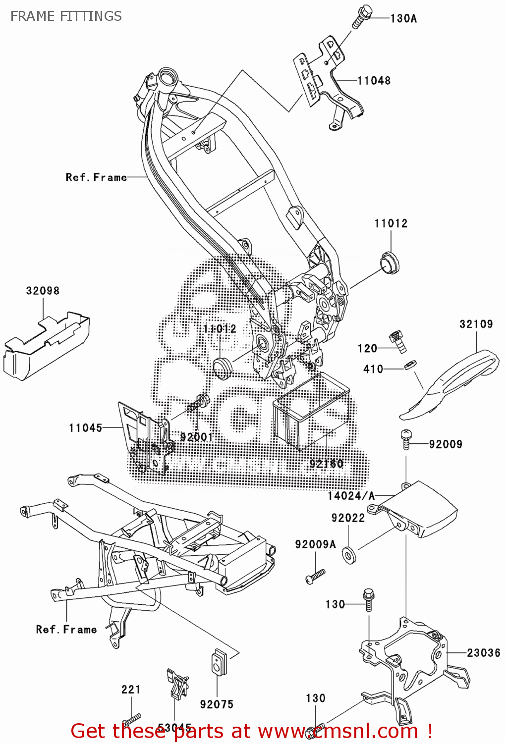 321090001: Grip-frame Kawasaki - buy the 32109-0001 at CMSNL