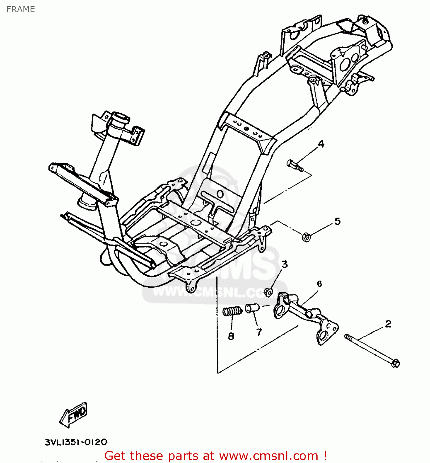 3VLF11100011: Frame Comp. Yamaha - buy the 3VL-F1110-00-11 at CMSNL