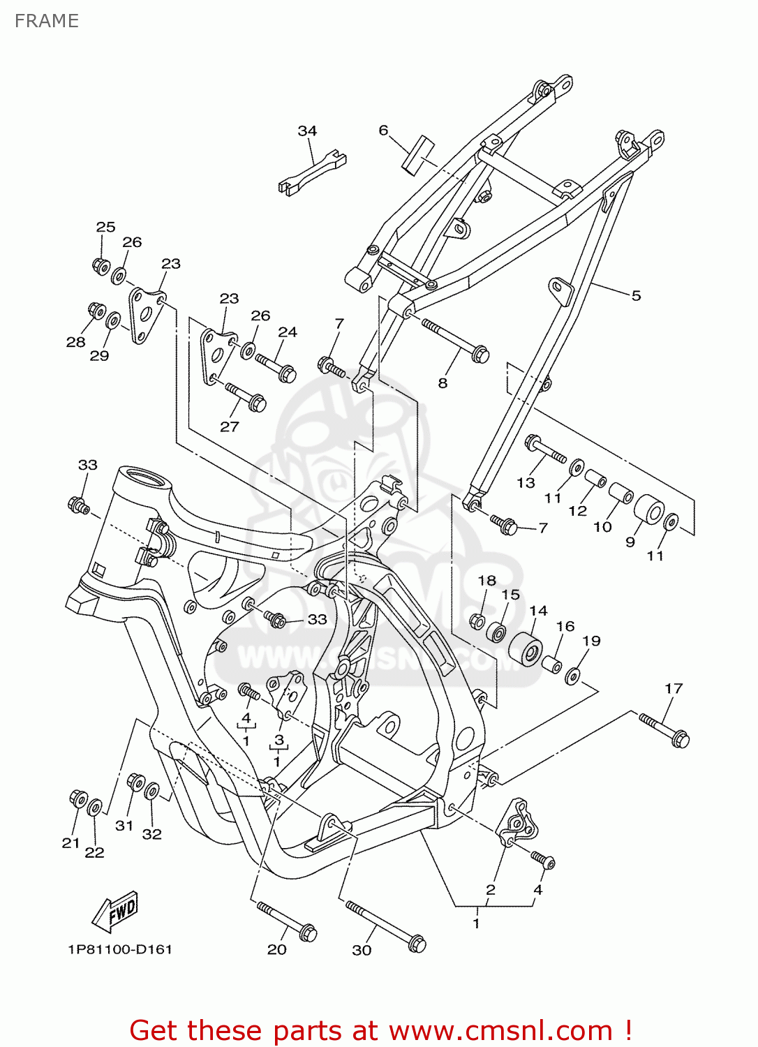1P82110100: Front Frame Comp. Yamaha - buy the 1P8-21101-00 at CMSNL