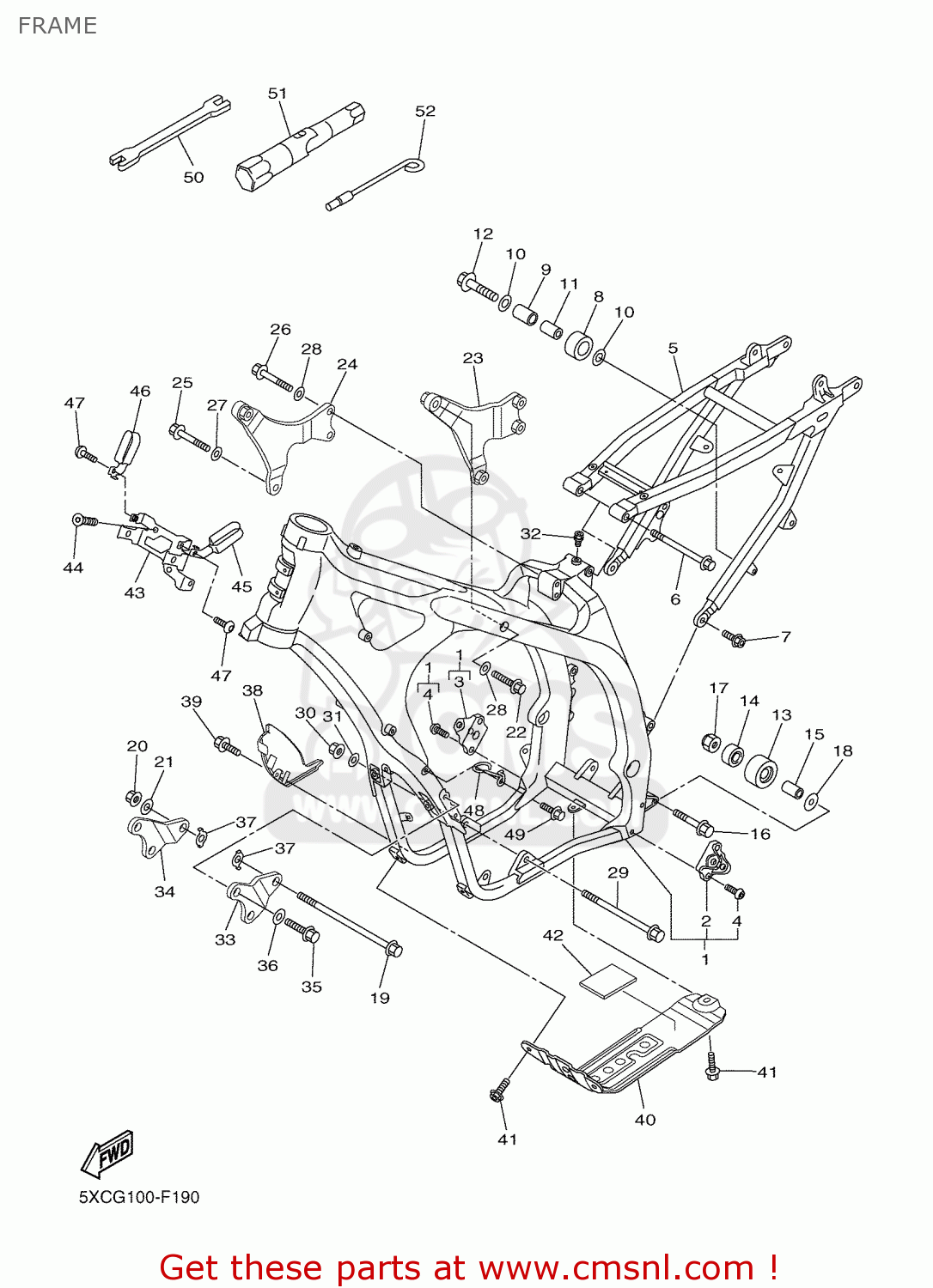 5XC21101G1: Front Frame Comp. Yamaha - buy the 5XC-21101-G1-00 at CMSNL