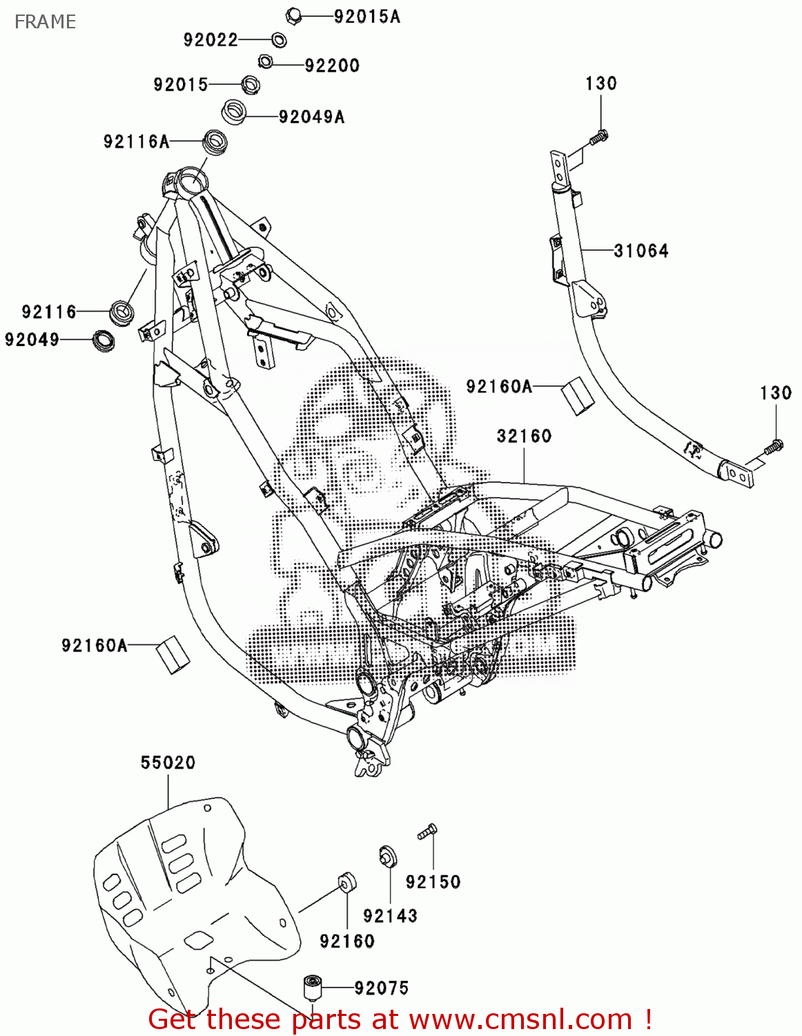 310641120738: Pipe-comp,frame,rh,f. Kawasaki - buy the 31064-1120-738 ...