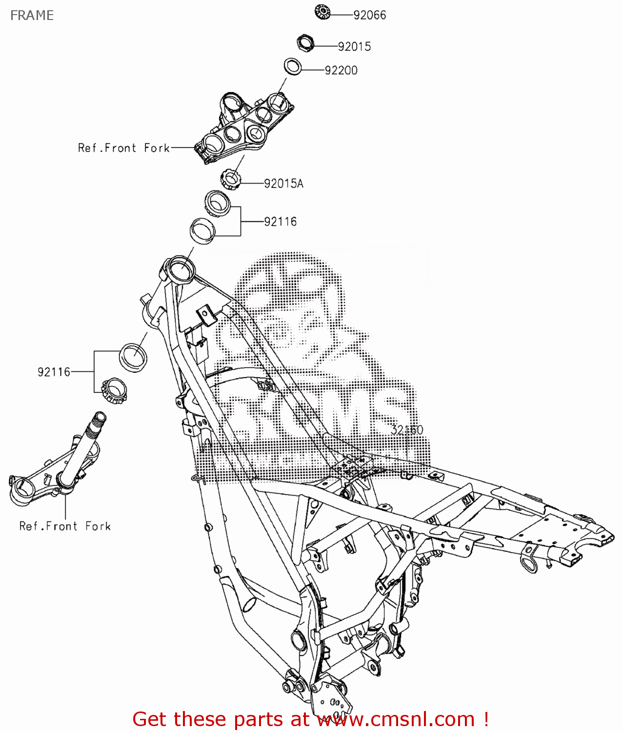 321600757458: Frame-comp,p.silver Kawasaki - buy the 32160-0757-458 at ...