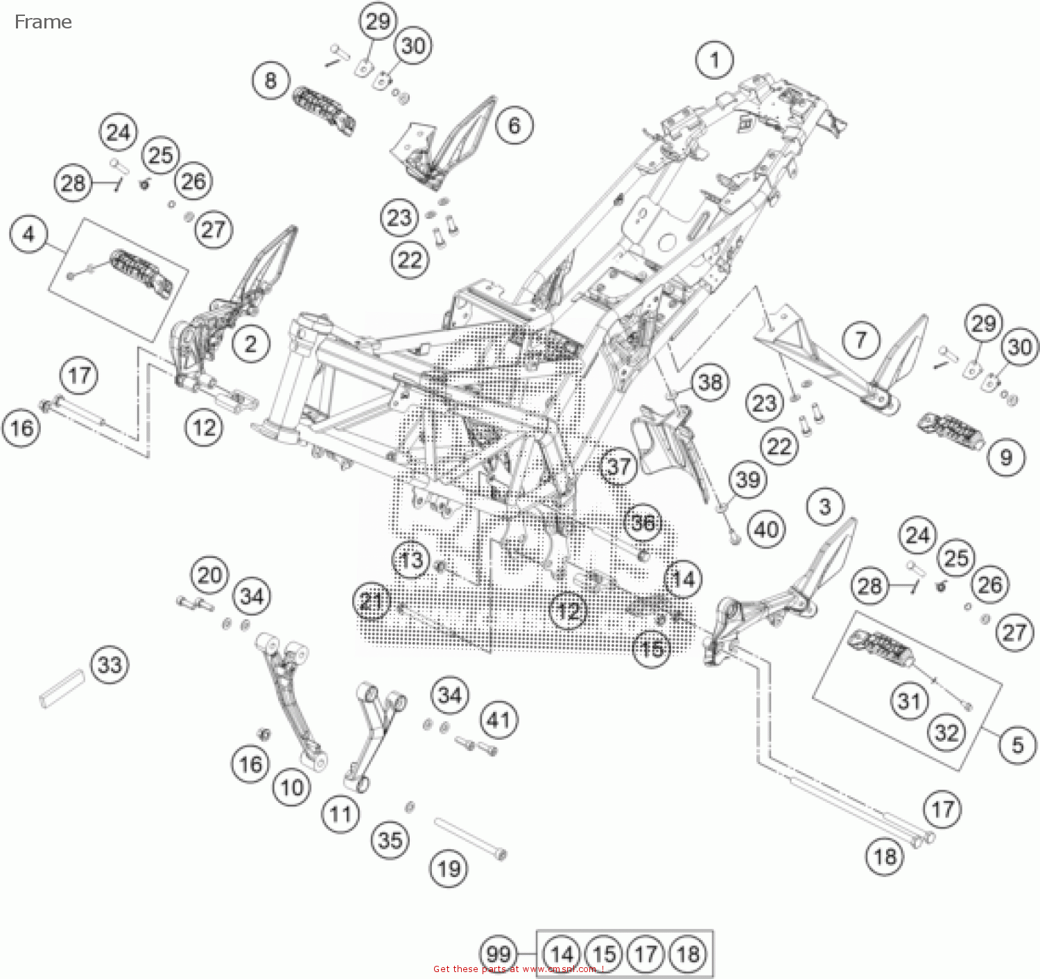 9010300120030A: Frame Ebony Black - Duke 200 My 17 Ktm - buy the ...