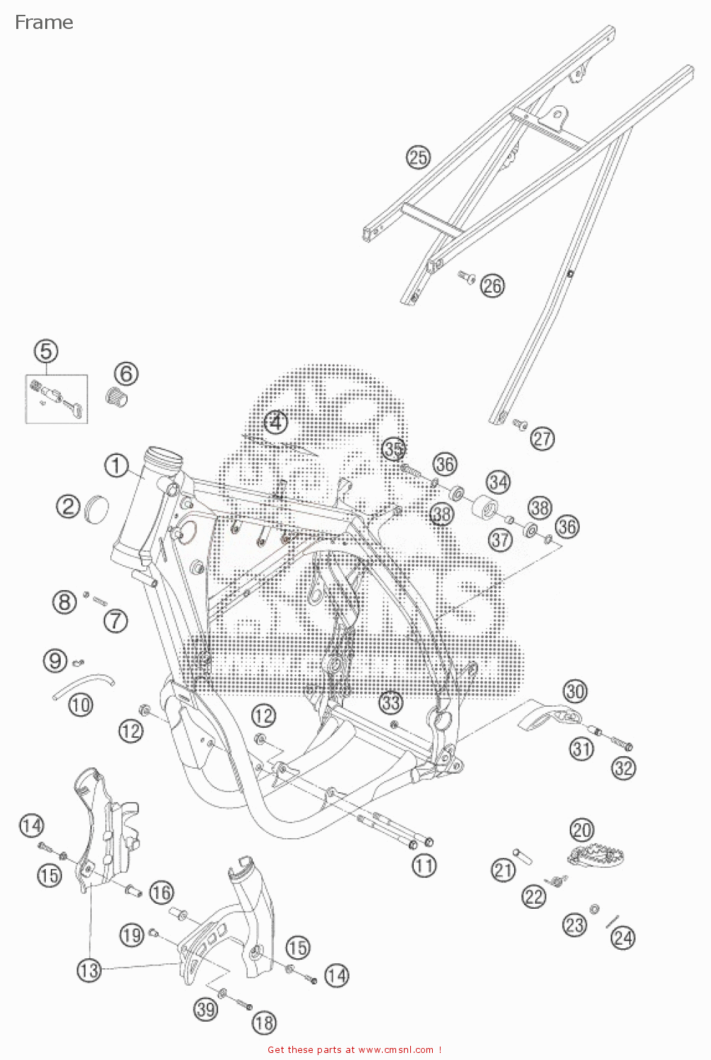 SUB FRAME CPL. SX RAC. ''G5'' 05 for 450 SXS RACING Europe 2005 - order ...