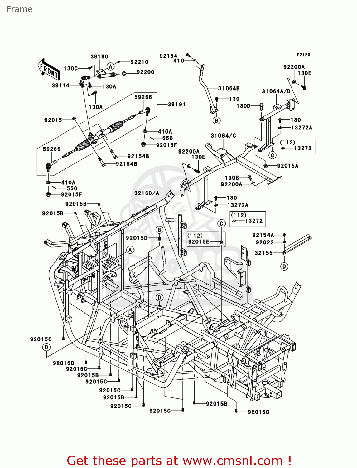 310640584: Pipe-comp,sub Frame,s Kawasaki - buy the 31064-0584 at CMSNL