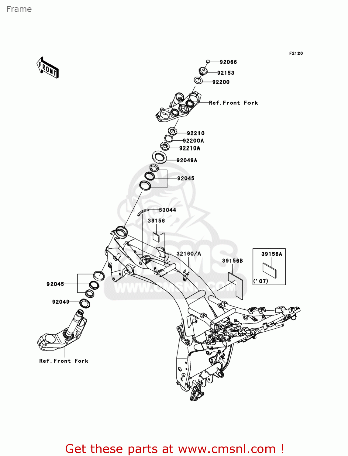 32160017618R: Frame-comp,black Kawasaki - buy the 32160-0176-18R at CMSNL