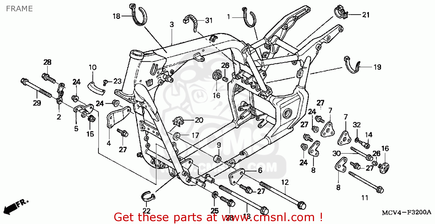 50100MCV770: Frame Body Comp. Honda - buy the 50100-MCV-770 at CMSNL