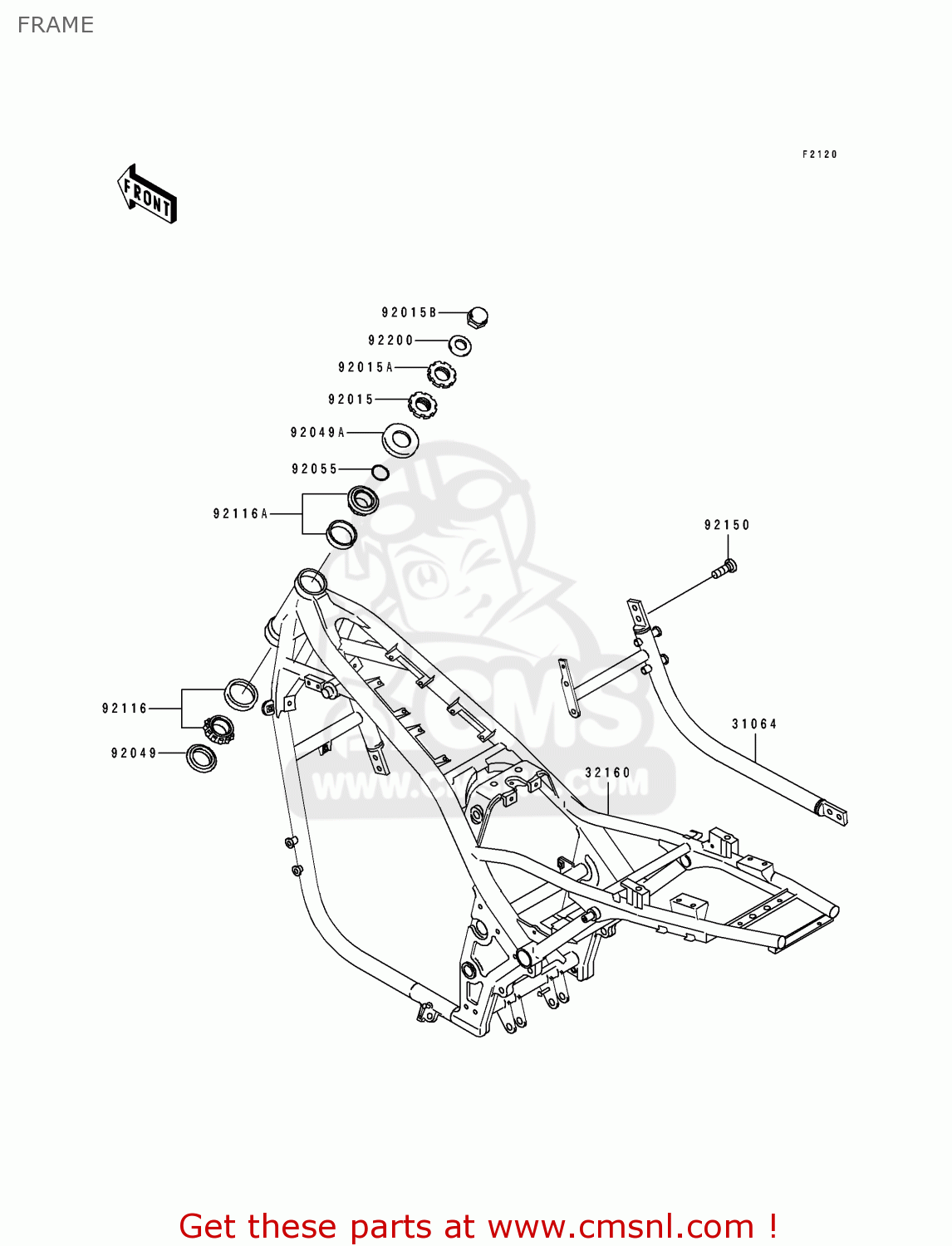 310641136EZ: Pipe-comp,side Frame, Kawasaki - buy the 31064-1136-EZ at ...