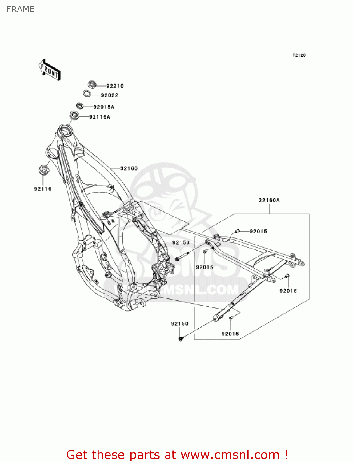321600134: Frame-comp,fr Kawasaki - buy the 32160-0134 at CMSNL