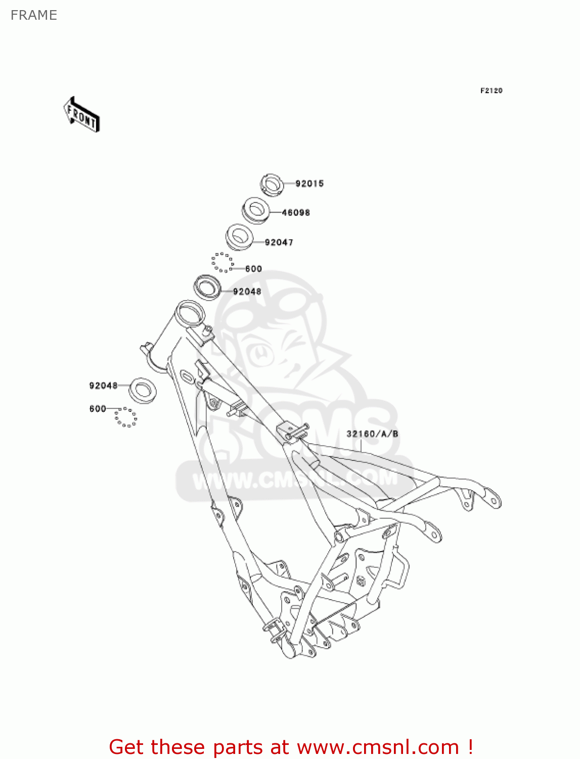 321601805GD: Frame-comp,g.gray Kawasaki - buy the 32160-1805-GD at CMSNL