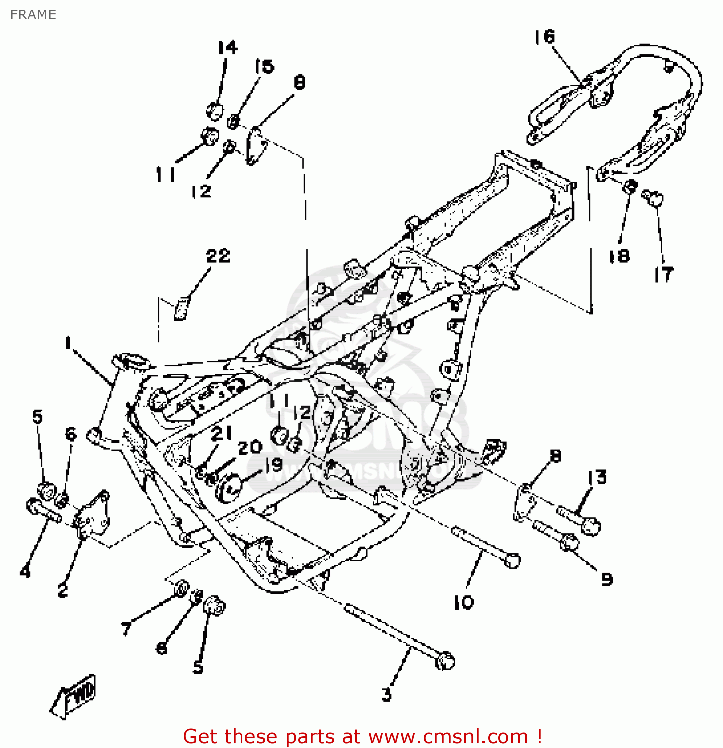 2V0211100033: Frame Comp Yamaha Black Yamaha - buy the 2V0-21110-00-33 ...