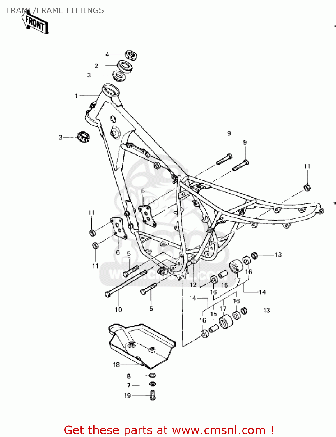 550204004: Frame Guard Kawasaki - buy the 55020-4004 at CMSNL