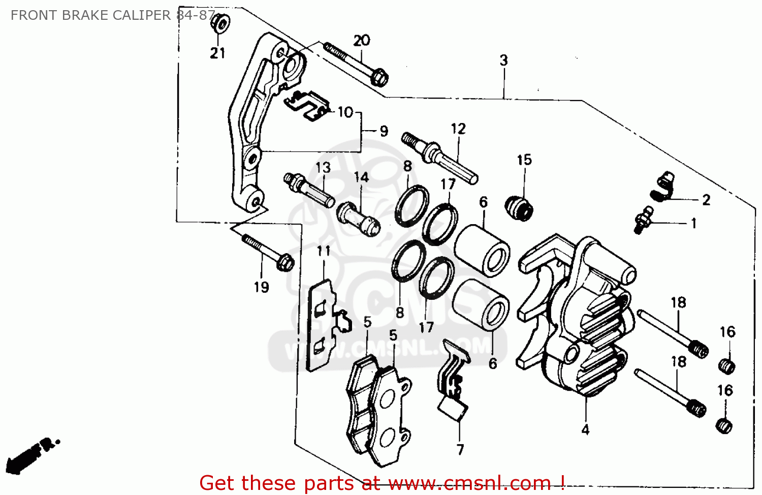 45100MK2771: Caliper Assy. Honda - buy the 45100-MK2-771 at CMSNL