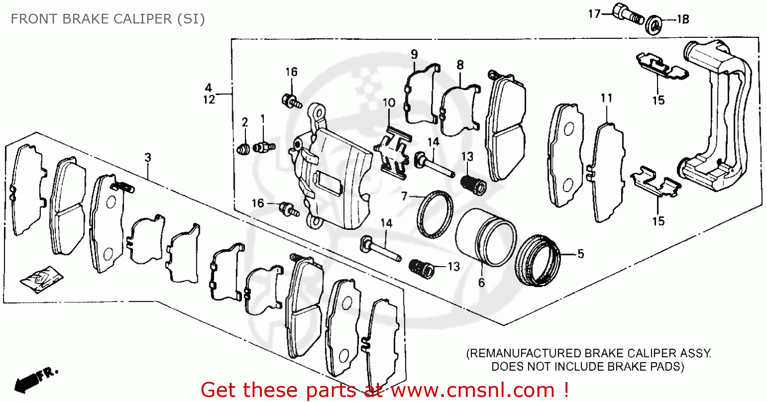 45210SE0G12: Caliper Assy.,r.( Honda - buy the 45210-SE0-G12 at CMSNL