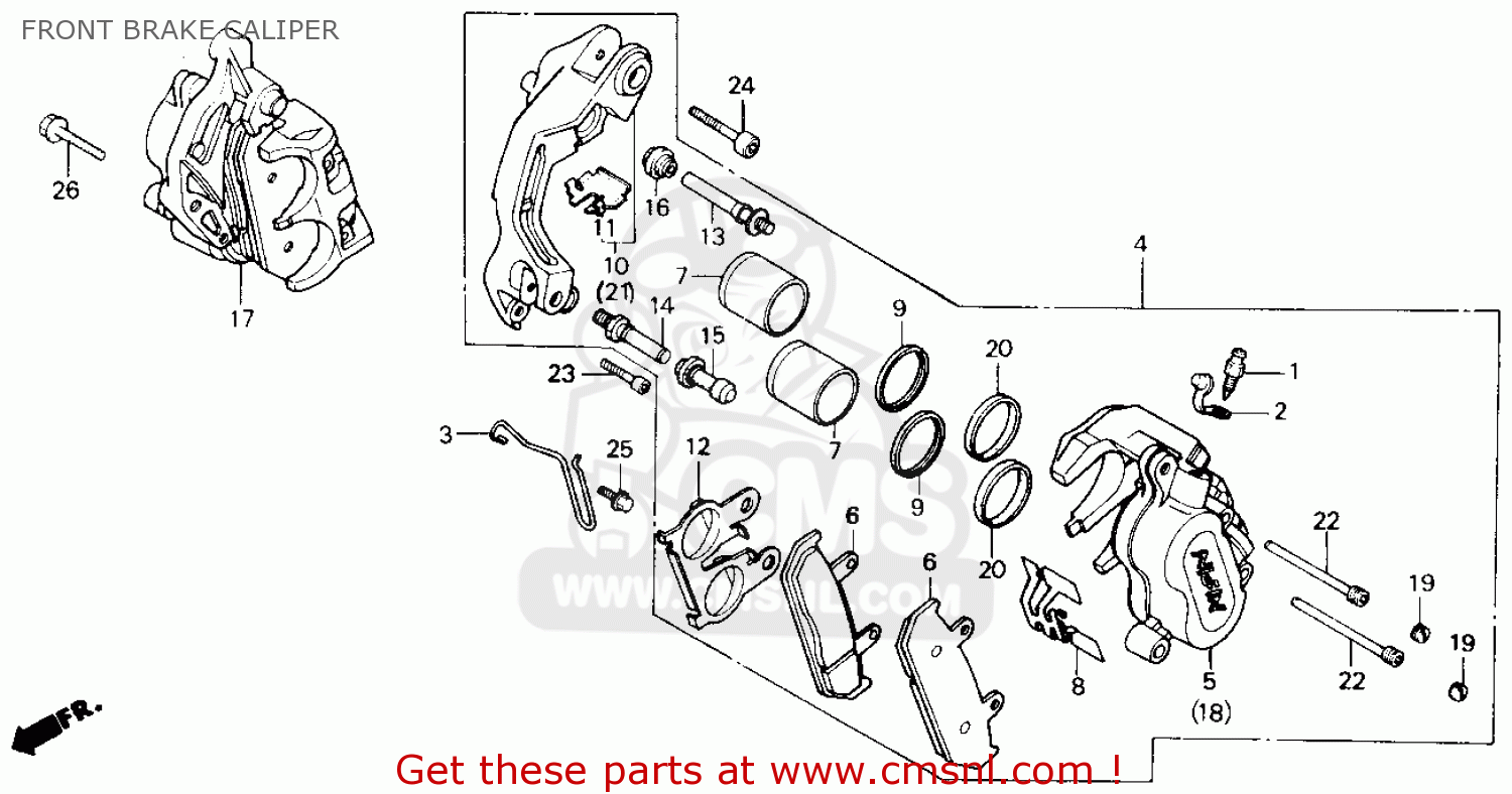 45100ML7693: Caliper Assy L Fr Honda - buy the 45100-ML7-693 at CMSNL