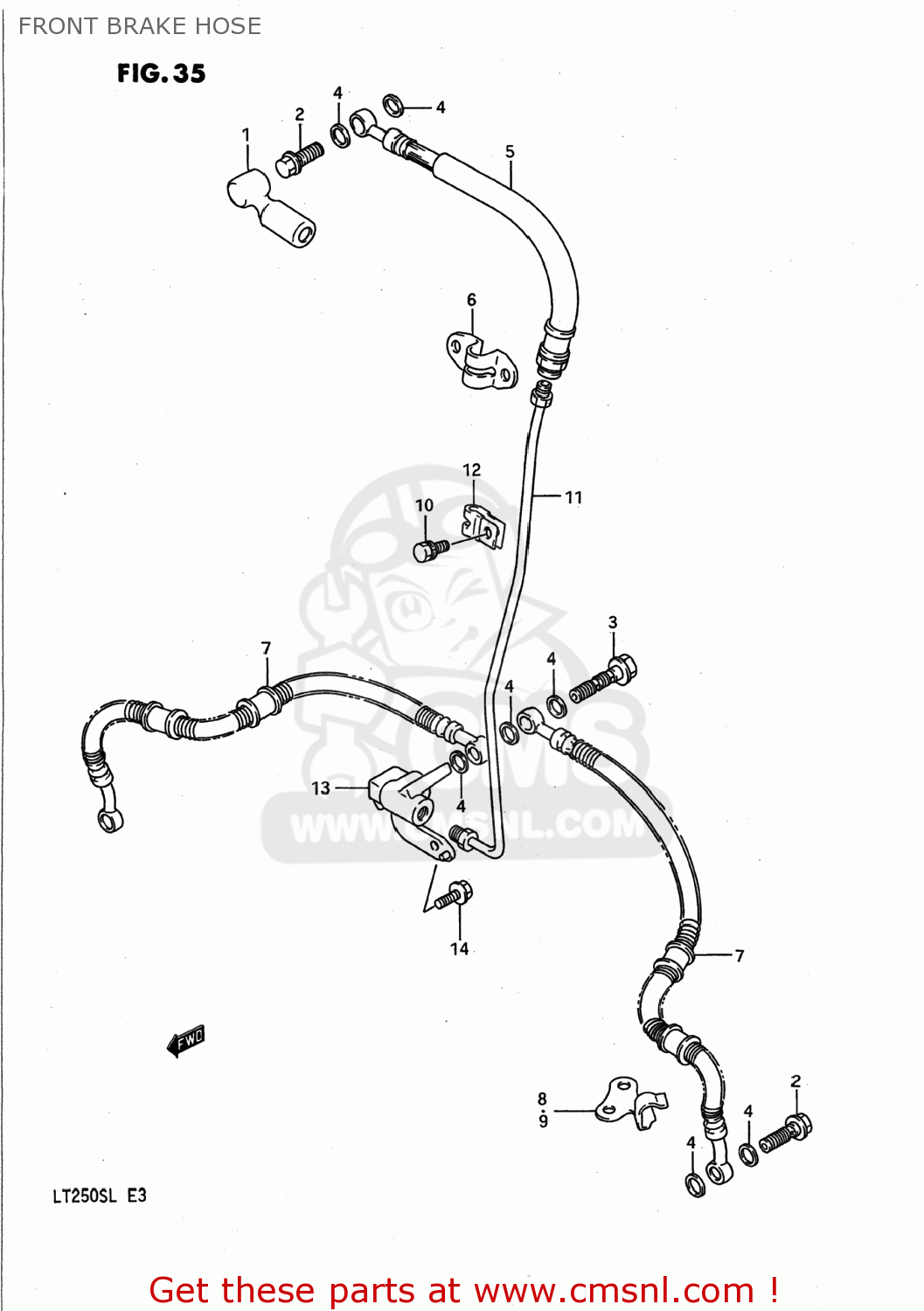 5948025C00: Hose Comp,front Brake Suzuki - buy the 59480-25C00 at CMSNL