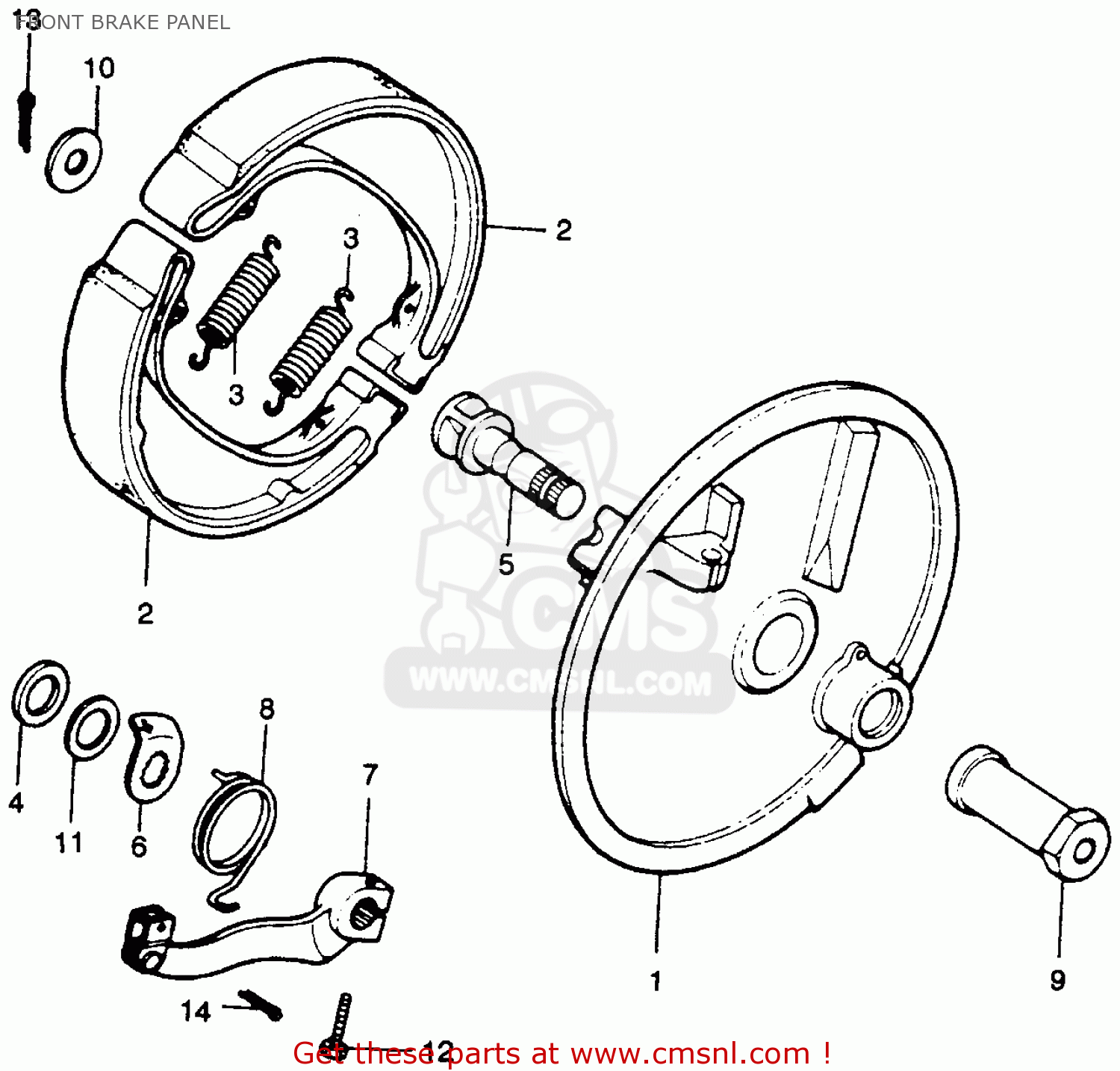 PANEL, FR. BRAKE for MR250 ELSINORE 1976 USA - order at CMSNL