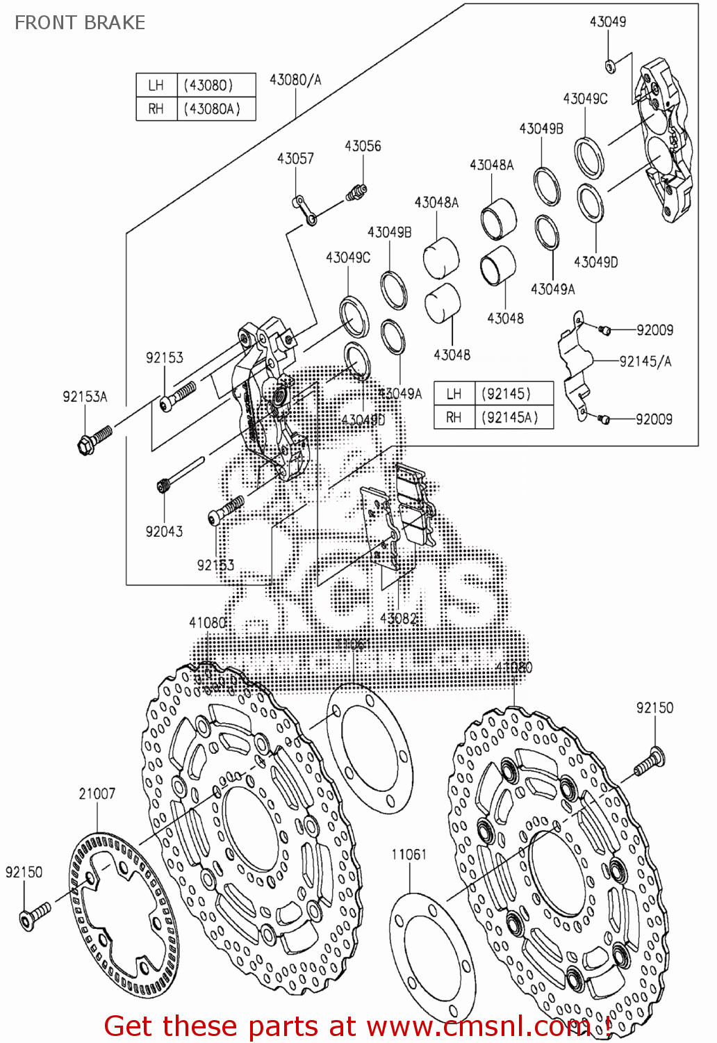 41080062711I: Disc,fr,black/silver Kawasaki - buy the 41080-0627-11I at ...